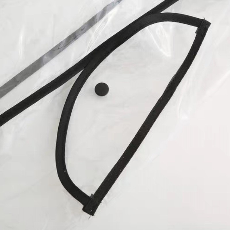 Módní průhledná pláštěnka, PVC kabát s kapucí a páskem Barva Růžová ...